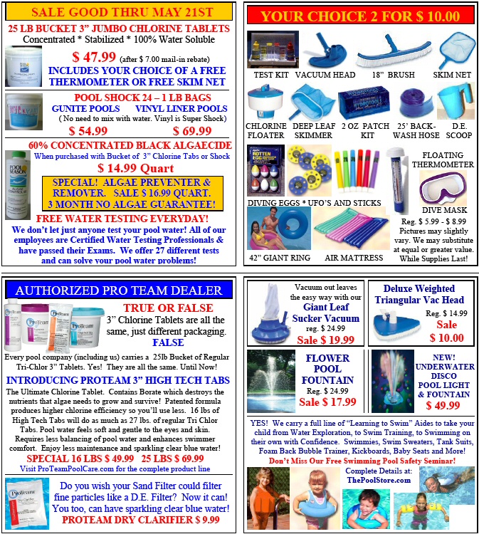 The Pool Store - Weekly Specials